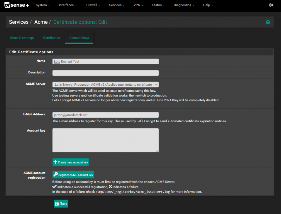 How-to: Pfsense & Haproxy setup with acme certificate and CloudFlare dns api - Jarrod's Tech